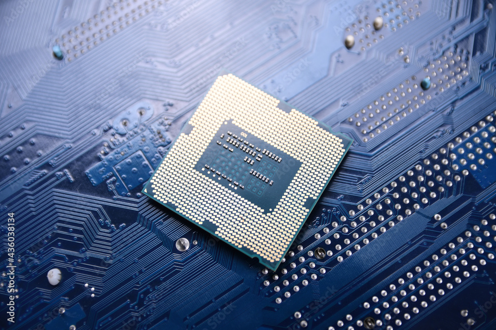 Circuit board. Technology background. Central Computer Processors CPU ...