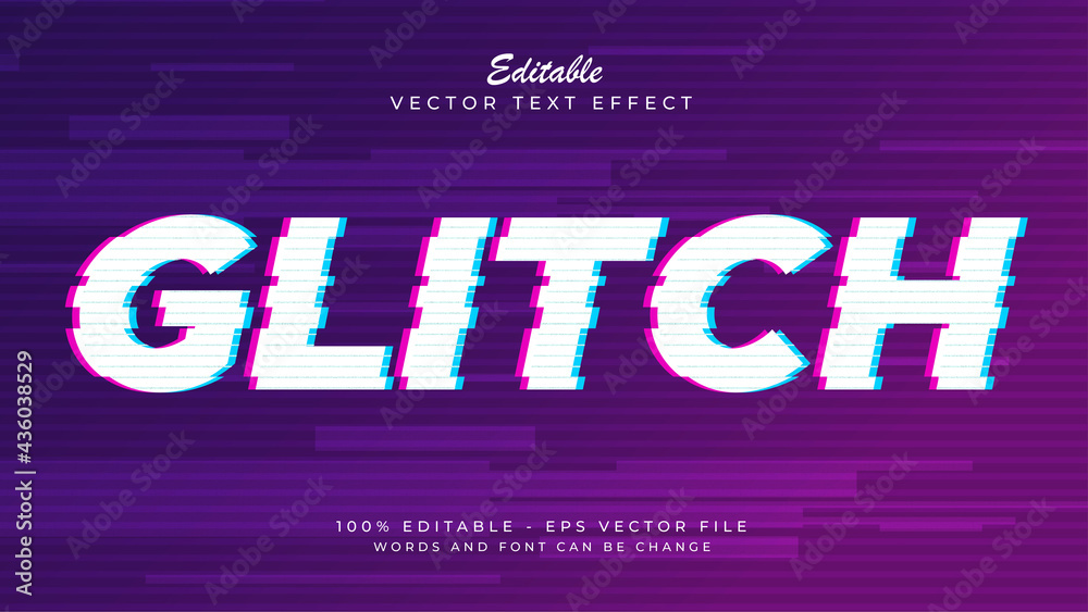 Modern style distorted holographic glitch text effect style, distort ...