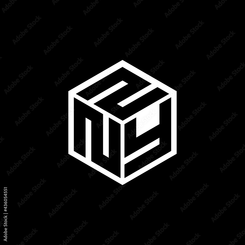 NYZ letter logo design with black background in illustrator, vector ...