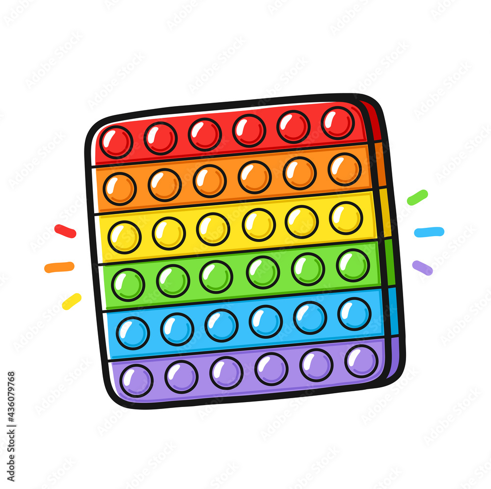 Funny Pop it fidget sensory toy. Vector hand drawn cartoon illustration ...