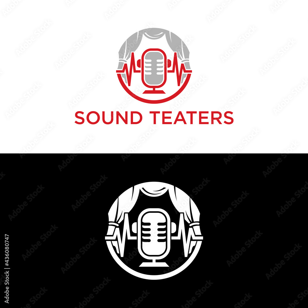 Stand Up Comedy Logo Mic Microphone and Theater Symbol. Musical show ...