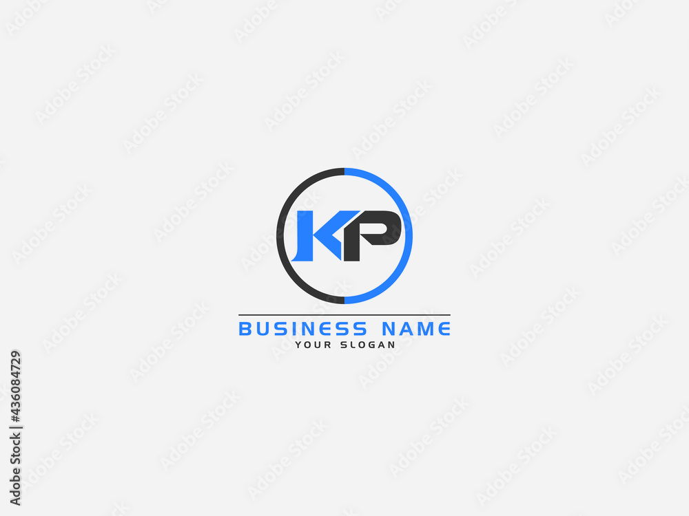 Vetor de Letter KP Logo, circle kp logo icon vector for business do ...