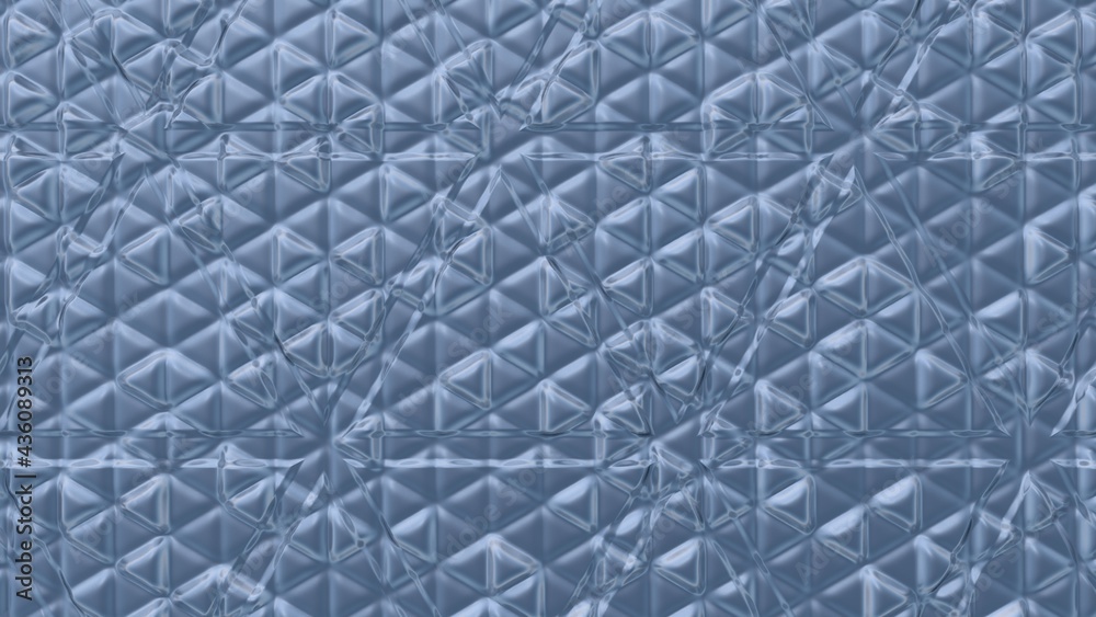 Wallpaper in the form of blue steel volumetric triangles. Background or ...