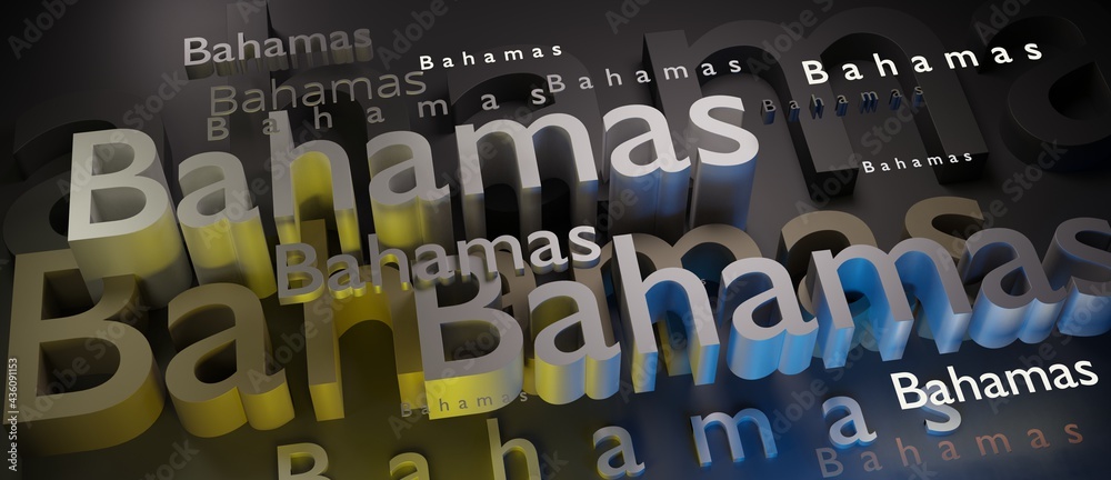 Abstract The Bahamas 3D TEXT Rendered Poster (3D Artwork) Stock ...