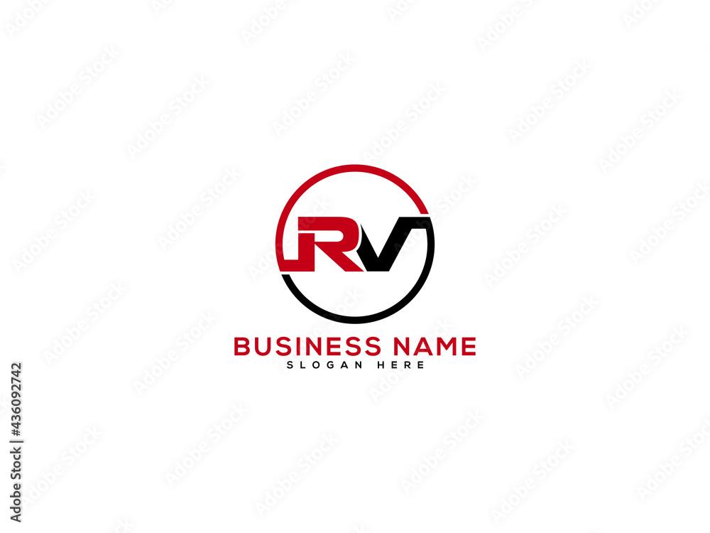 Letter RV Logo, circle rv logo icon vector for business Stock Vector ...