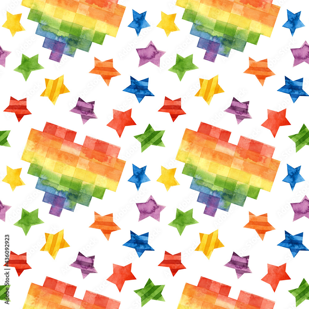 LGBT pride month seamless pattern. LGBT art, rainbow clipart for pride ...