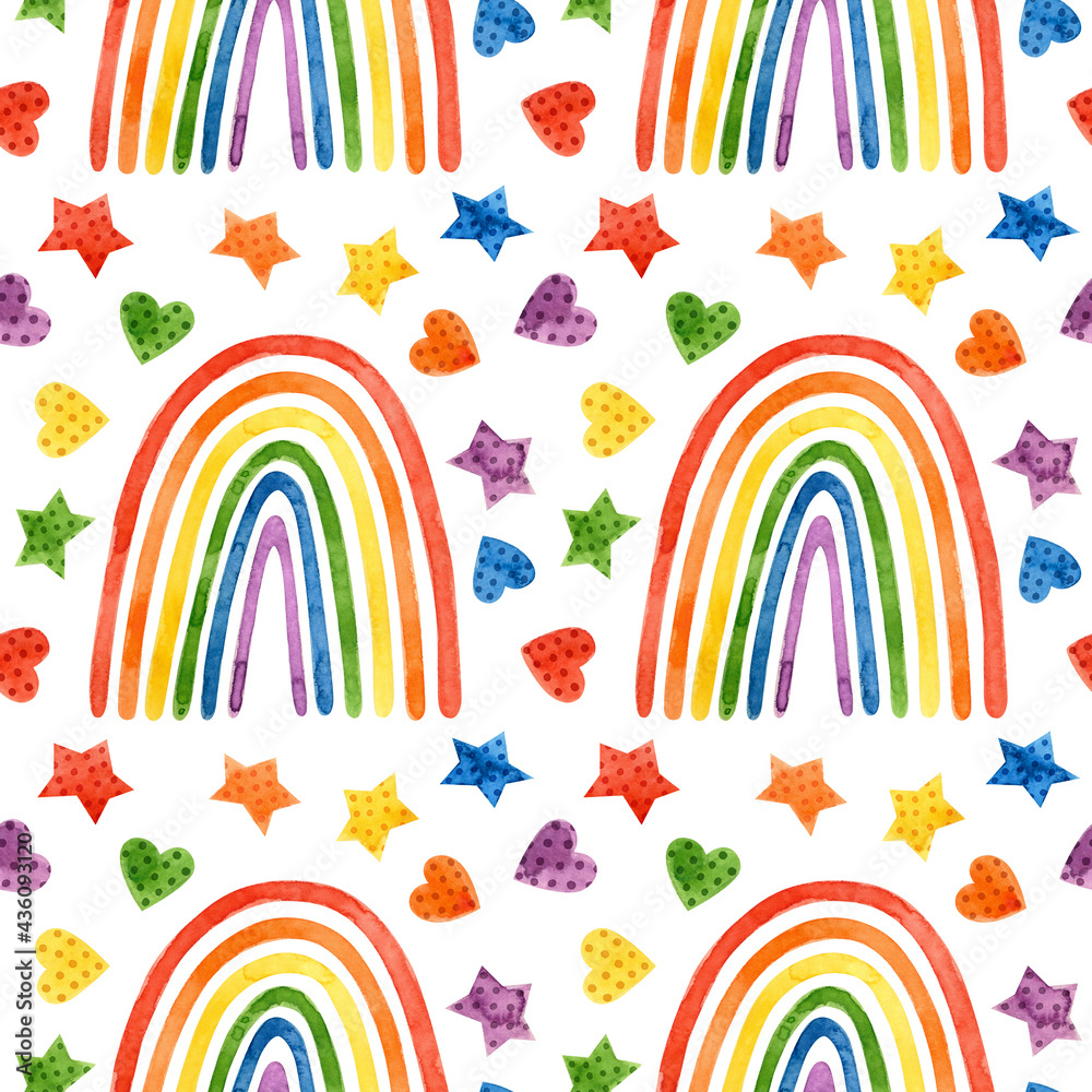LGBT pride month seamless pattern. LGBT art, rainbow clipart for pride ...