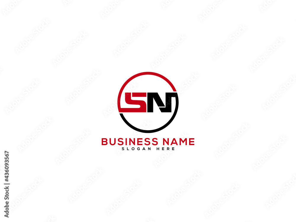 Letter SN Logo, circle sn logo icon vector for business Stock Vector ...