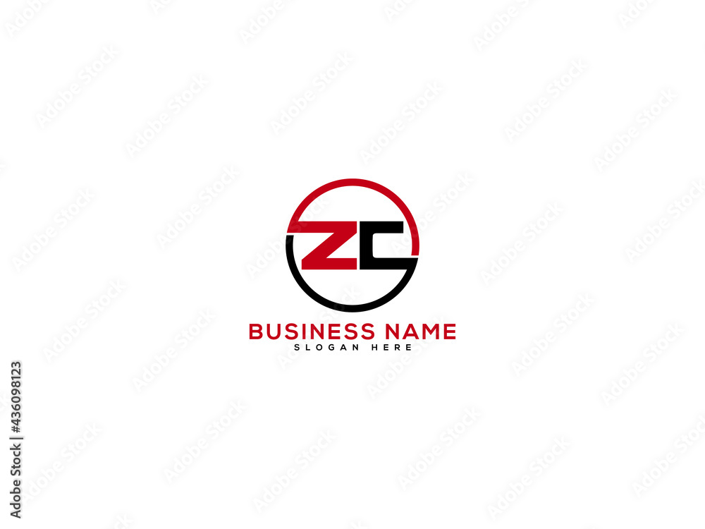 ZC, Letter ZC Logo, circle zc logo icon vector for business Stock ...