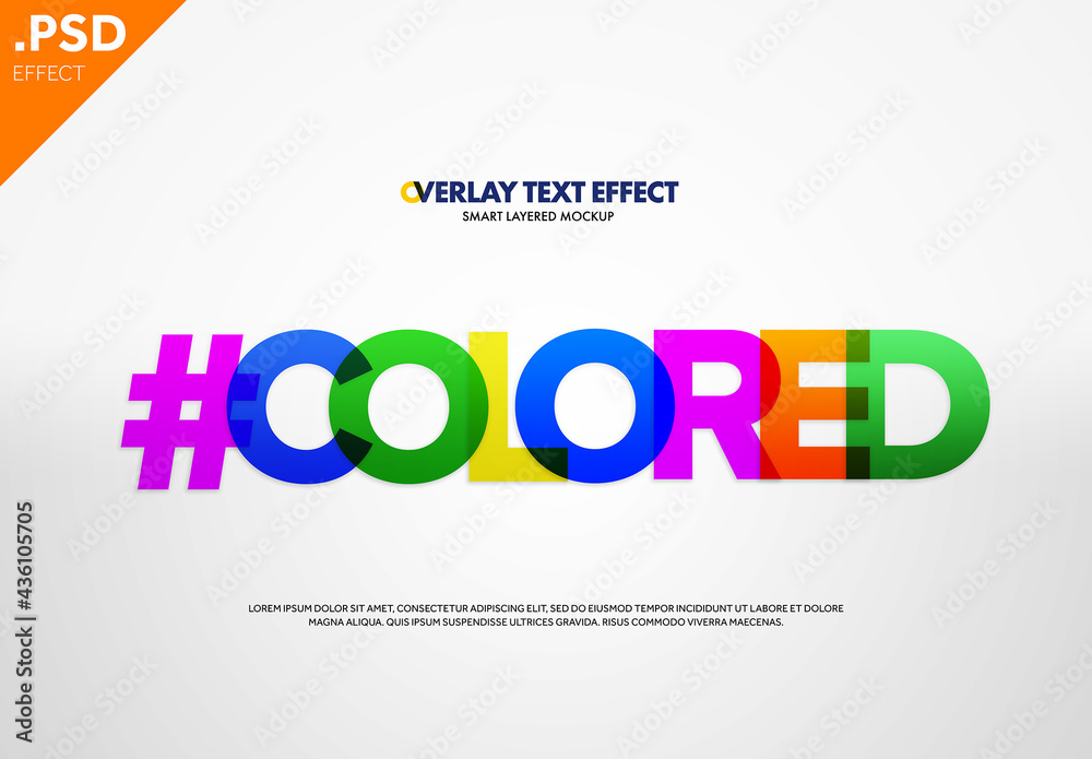Blended Colors Overlay Text Effect Stock Template | Adobe Stock