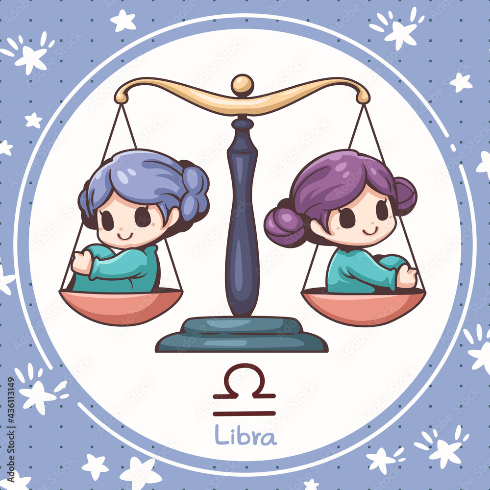 Cartoon character illustration, Cute cartoon libra, About the zodiac ...