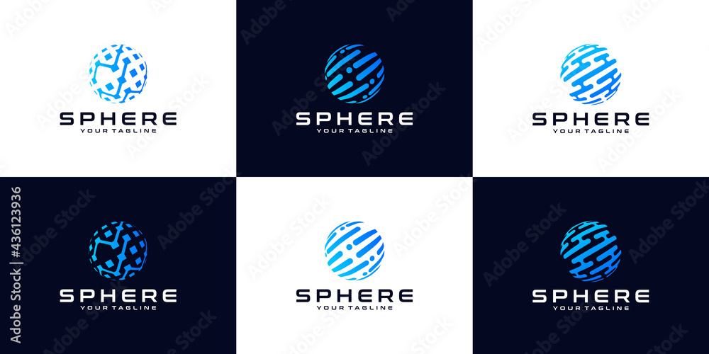 collection of logos, sphere,Logos, Globe, Wave, Circle, Around ...
