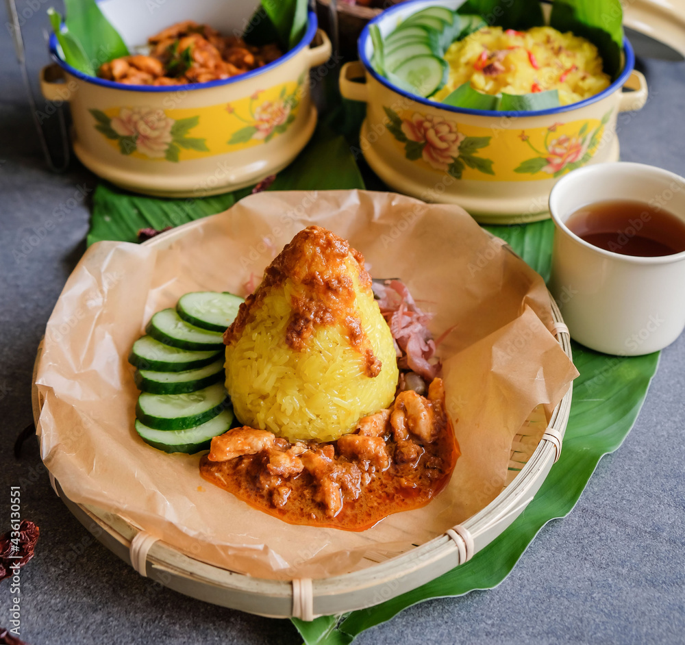 Homemade traditional Peranakan Malaysian cuisine / Nasi Kunyit aka ...