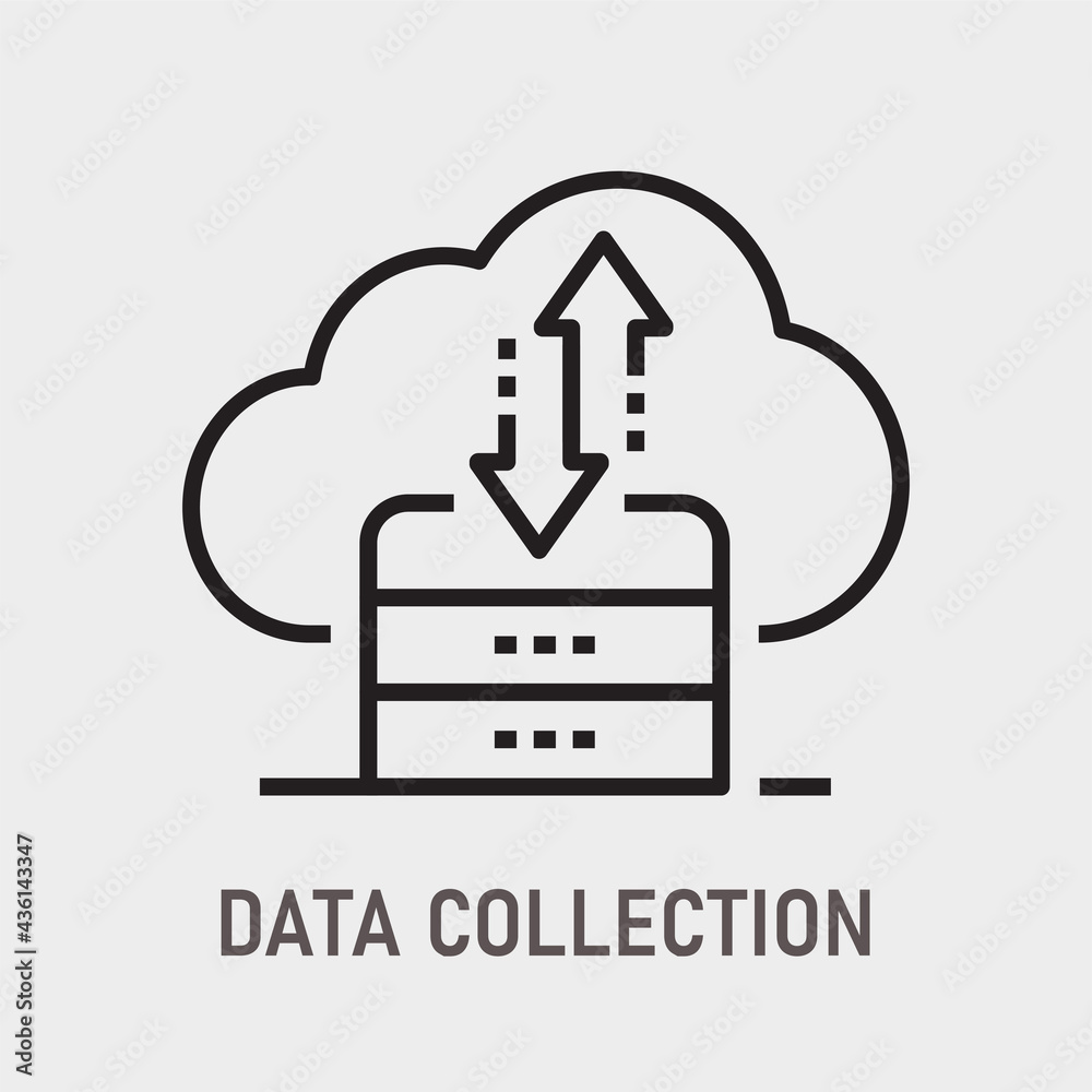 Data collection icon on white background. Vector illustration. Stock ...