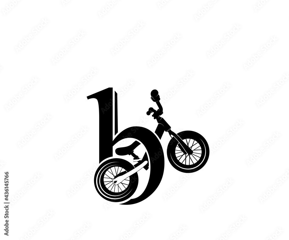 letter b icon bike logo design silhouette Stock Vector | Adobe Stock