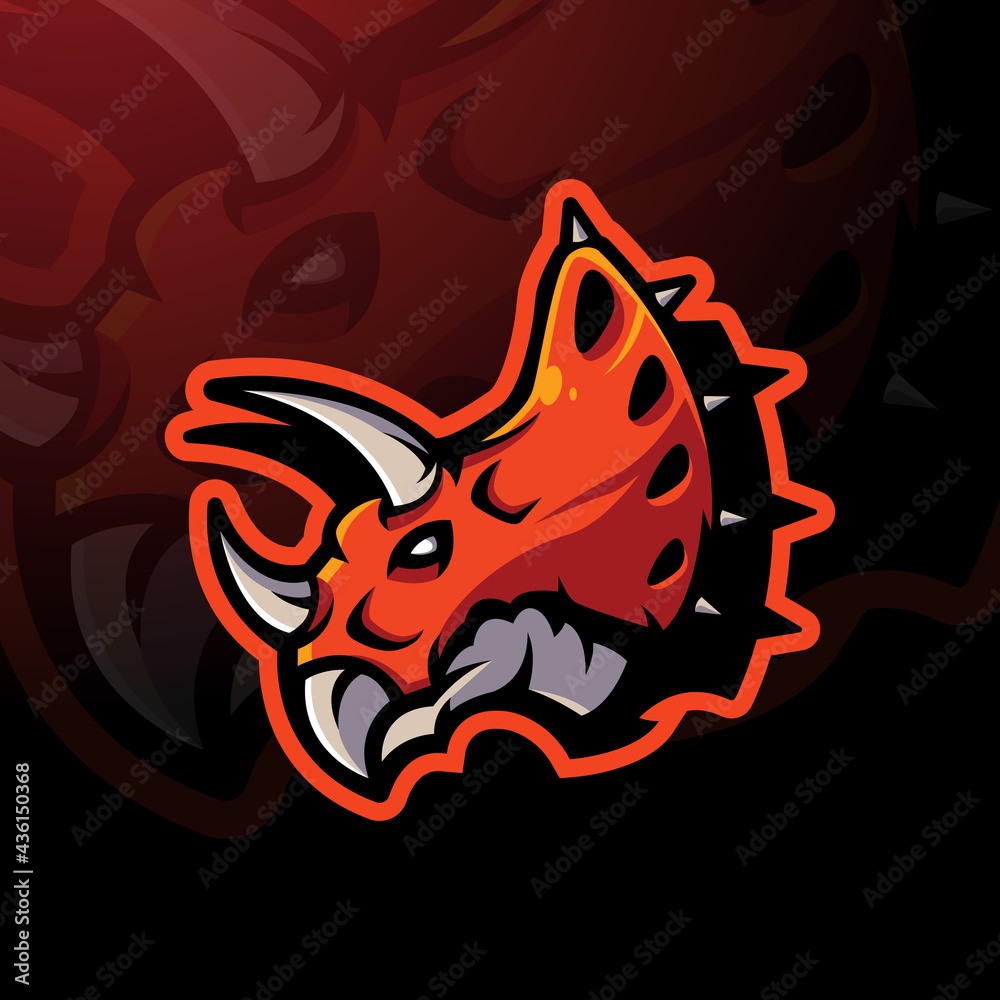 Triceratops mascot logo design vector with modern illustration concept ...