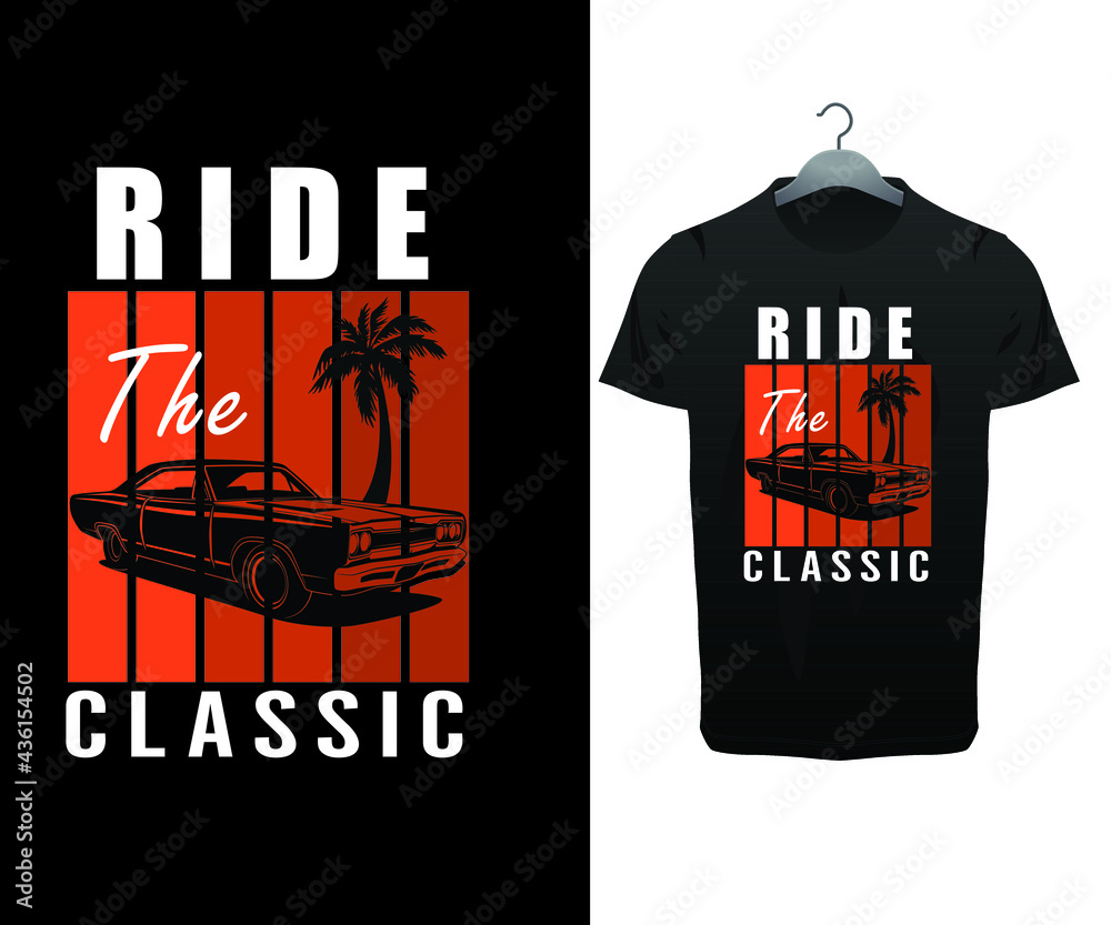 car t shirt design Vector vintage sport racing car, T shirt Graphics ...