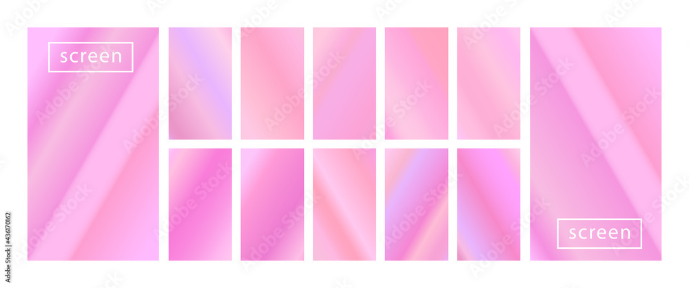 Mobile screen lock display collection of colorful backgrounds in trendy ...