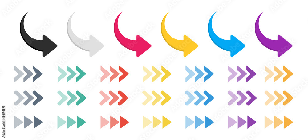Arrow icon set. Up arrow button symbol. Cursor sign. Modern design ...
