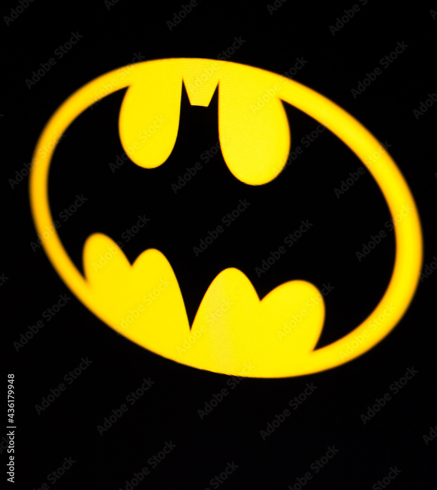 Batman logo on the screen. Stock Photo | Adobe Stock