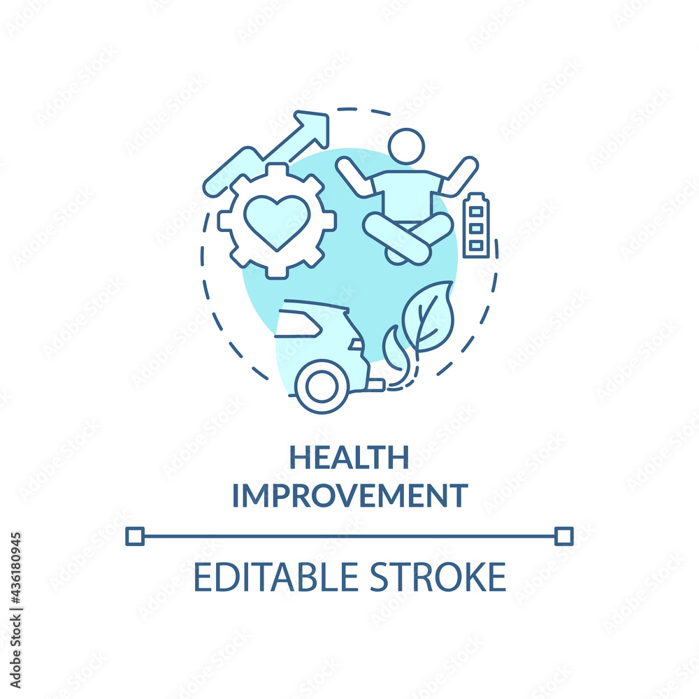 Health improvement concept icon. Carbon offsetting benefit abstract ...
