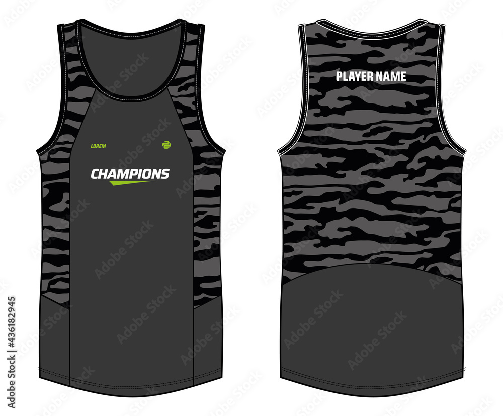 Sleeveless Tank Top Basketball jersey vest design Camouflage t-shirt ...