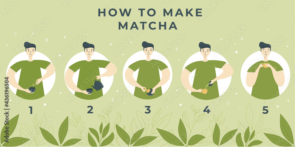 How to Make Matcha Vector Illustration Stock Vector | Adobe Stock