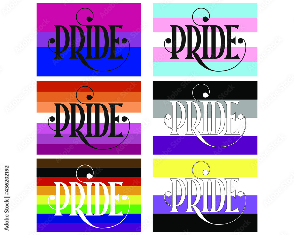 Pride Flags with pride lettering. Vector illustration Stock Vector ...