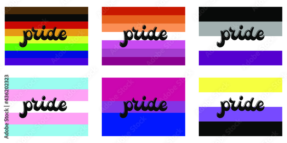 Pride Flags with pride lettering. Vector illustration Stock Vector ...