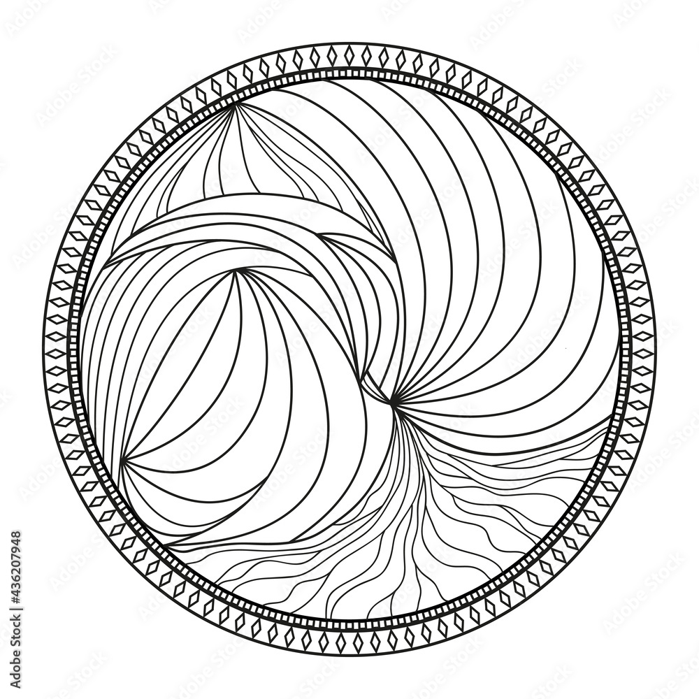 Mandala. Line background. Hand drawn lines. Hair texture. Monochrome ...