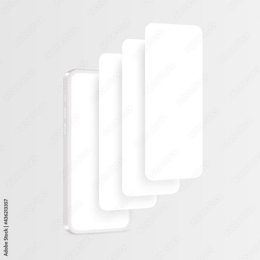 Clay Smartphone Mockup with Blank App Pages. Concept for Presentation ...