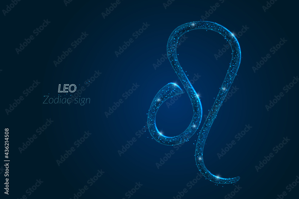 Abstract futuristic image of leo zodiac sign. Astrological horoscope ...