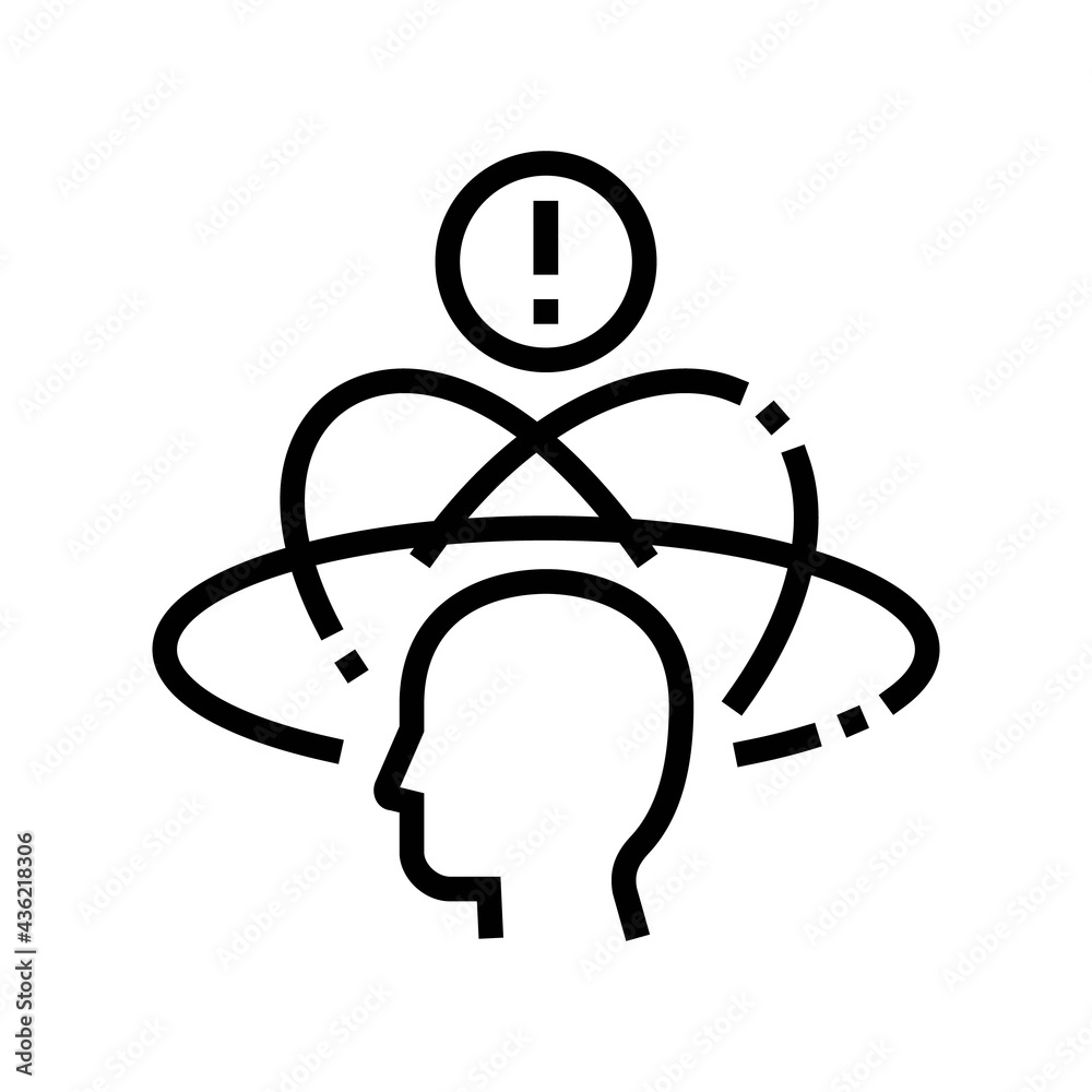 dizziness disease line icon vector. dizziness disease sign. isolated ...