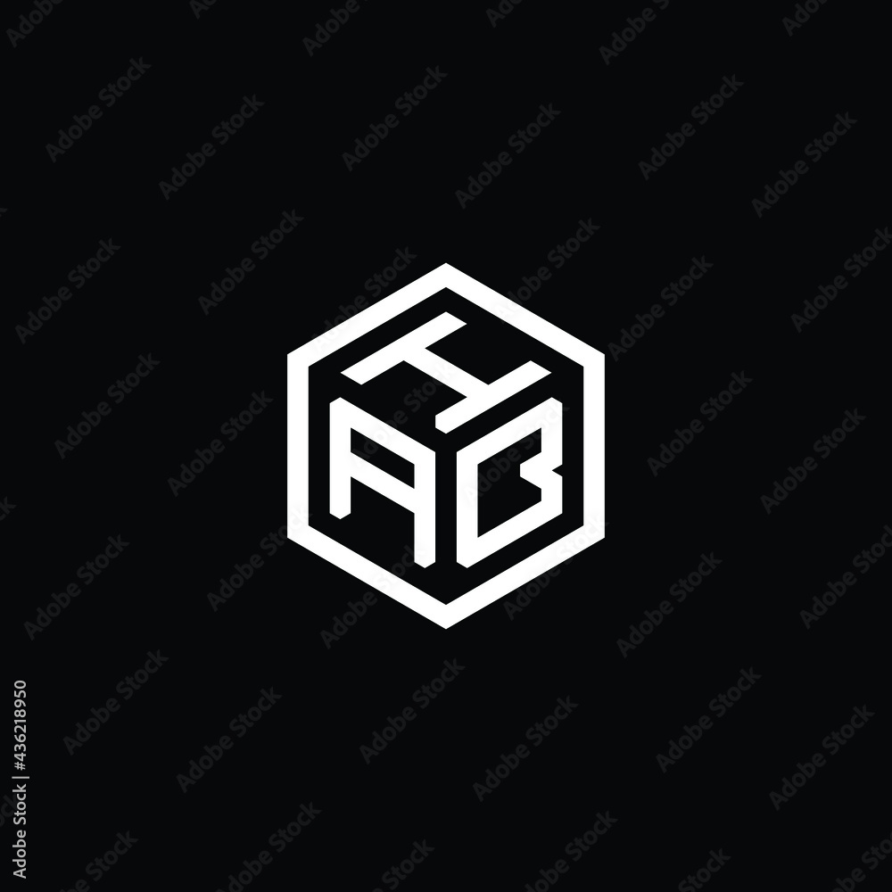 ABI letter logo design. ABI letter in polygon shape. IAB Creative three ...