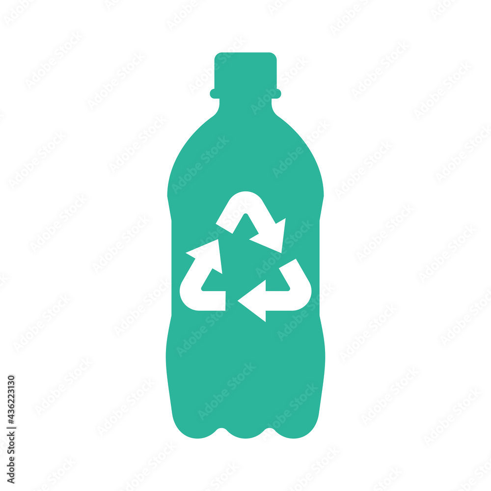 Recycle plastic logo icon, Arrows pet bottle shape recycling sign ...