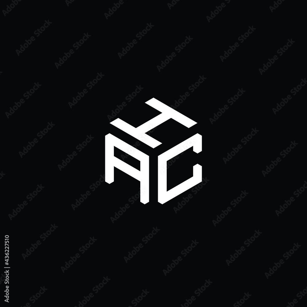 ACH letter logo design. ACH letter in polygon shape. HAC Creative three ...