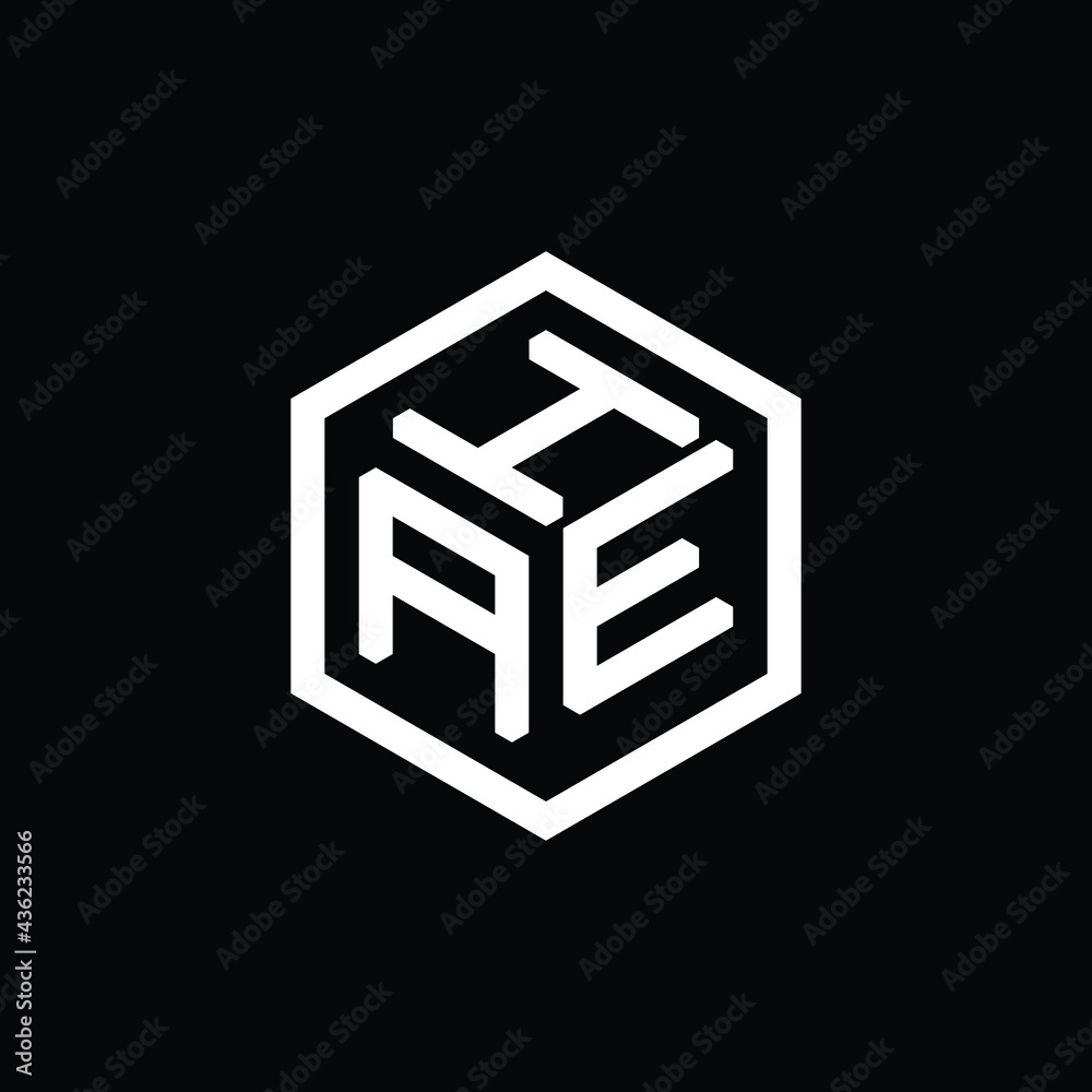AEH letter logo design. AEH letter in polygon shape. HAE Creative three ...