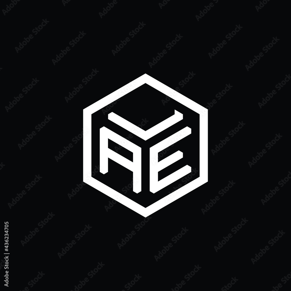 AEL letter logo design. AEL letter in polygon shape. LAE Creative three ...