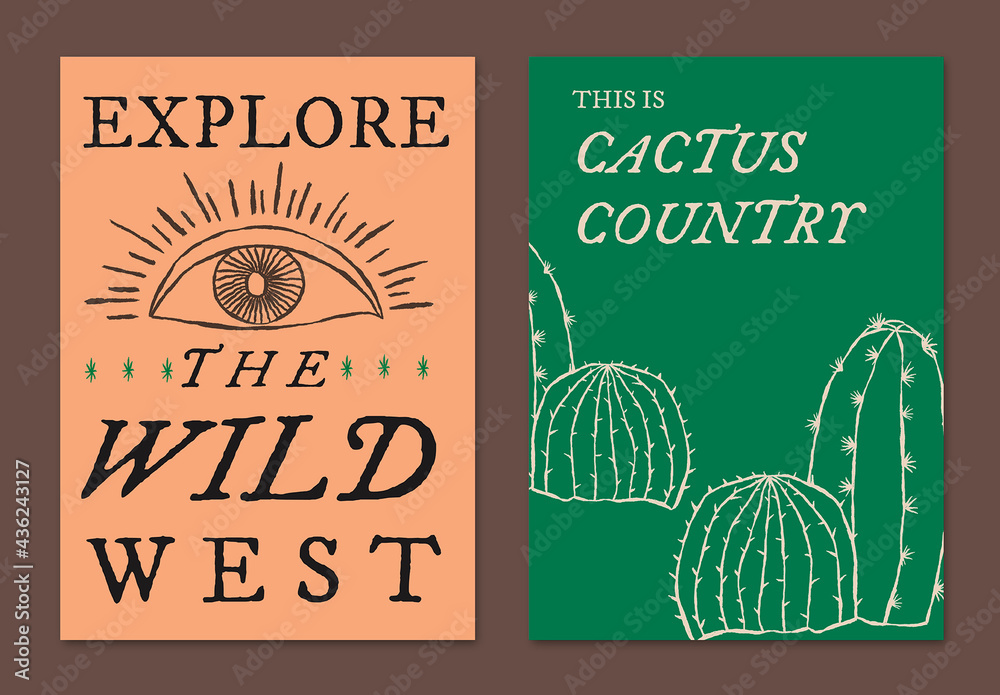 Cowboy Themed Poster Layout Stock Template | Adobe Stock