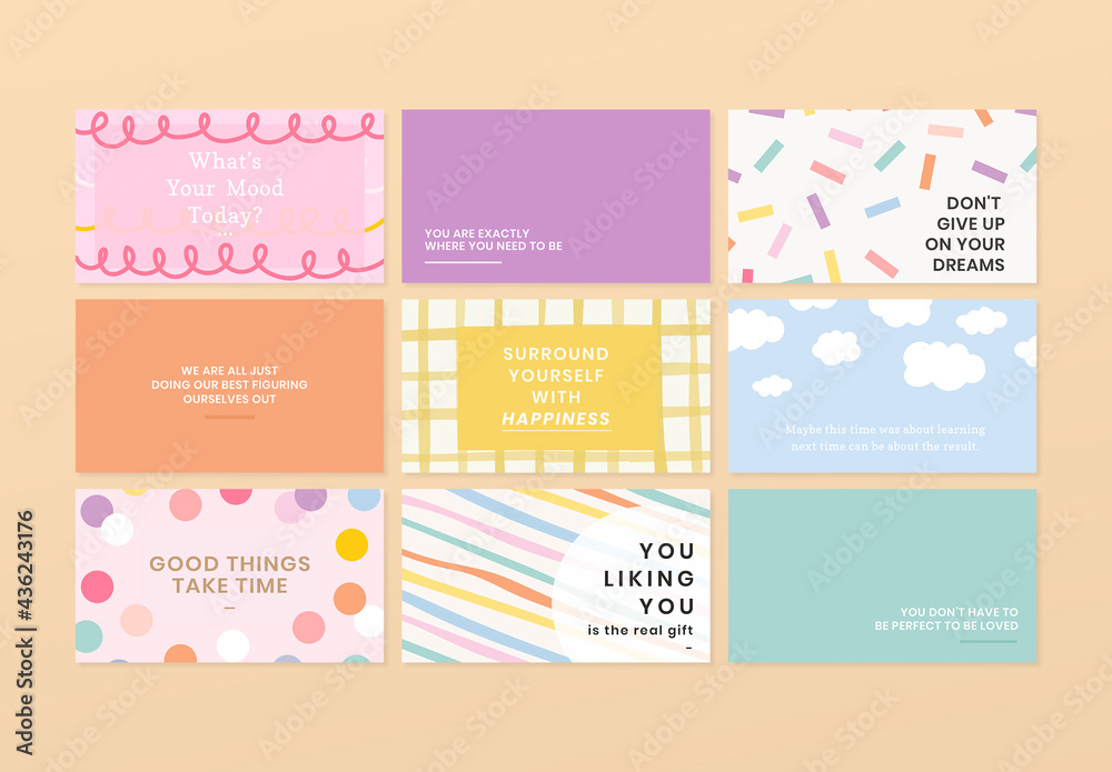 Editable Banner Layout Set in Pastel Style Stock Template | Adobe Stock
