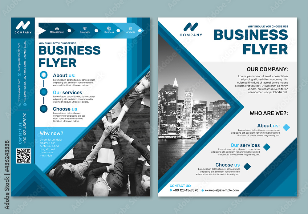 Foldable Business Flyer Design Layout Stock Template | Adobe Stock