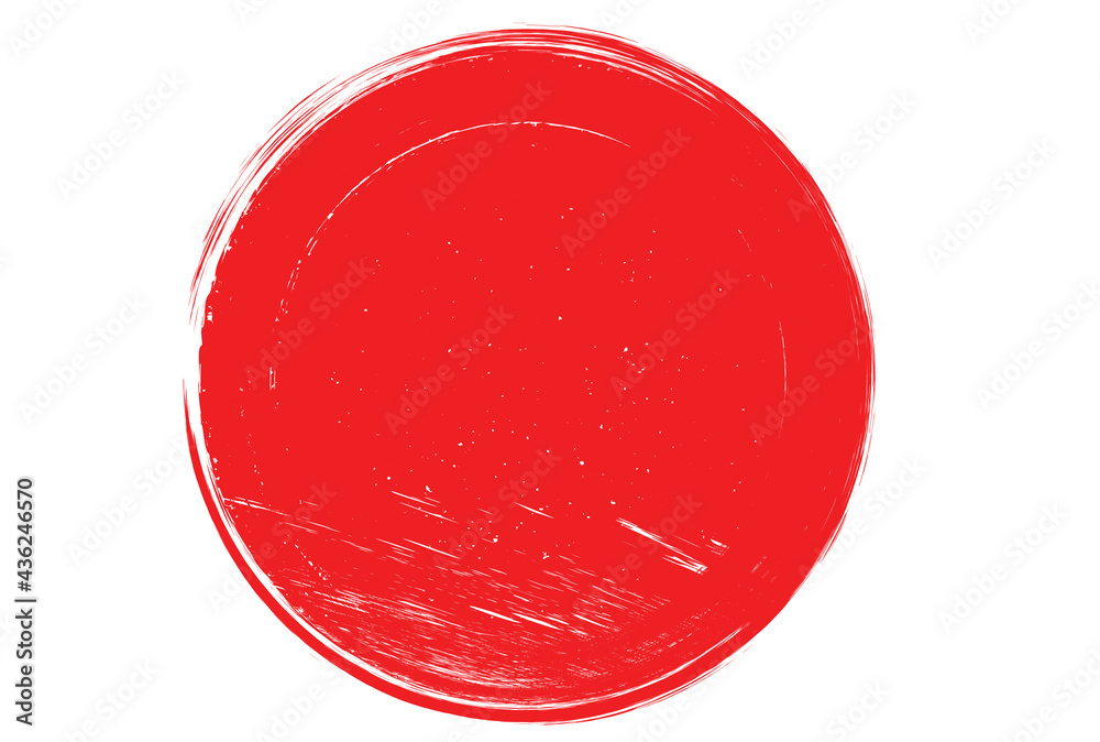 Grunge post Stamps Collection, Circles. Red sun . Japanese style ...