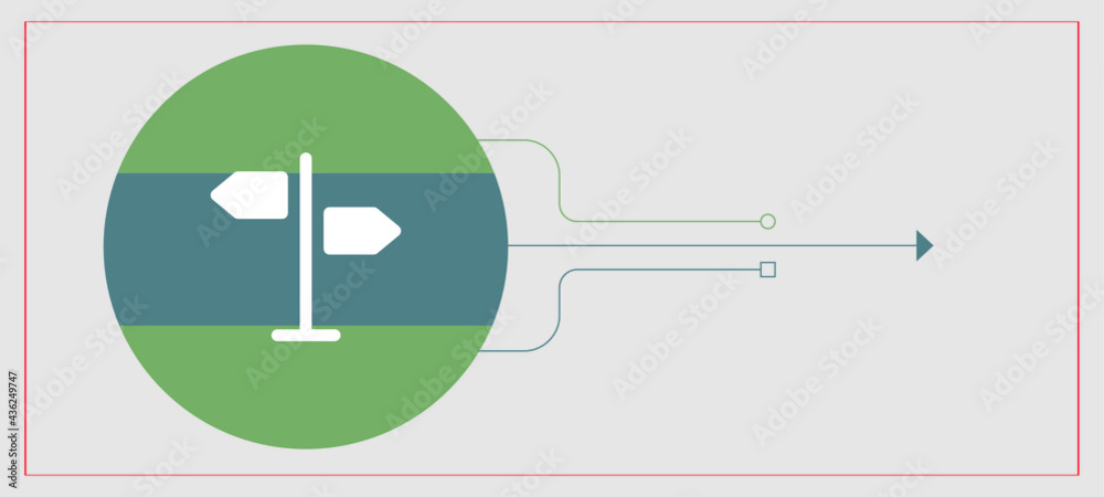 Way board Icon in Rounded circle with circuit line arrow Blank traffic ...