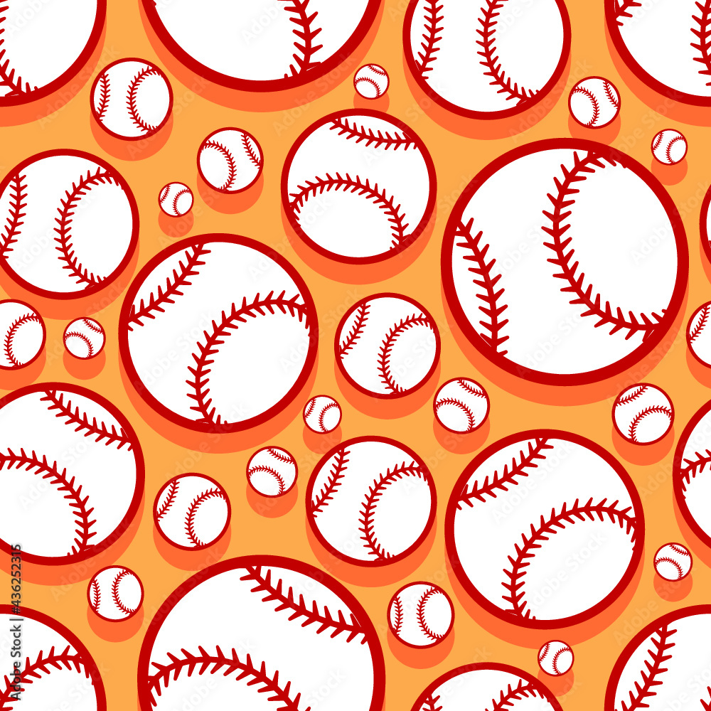 Baseball softball ball seamless pattern vector graphics. Ideal for ...