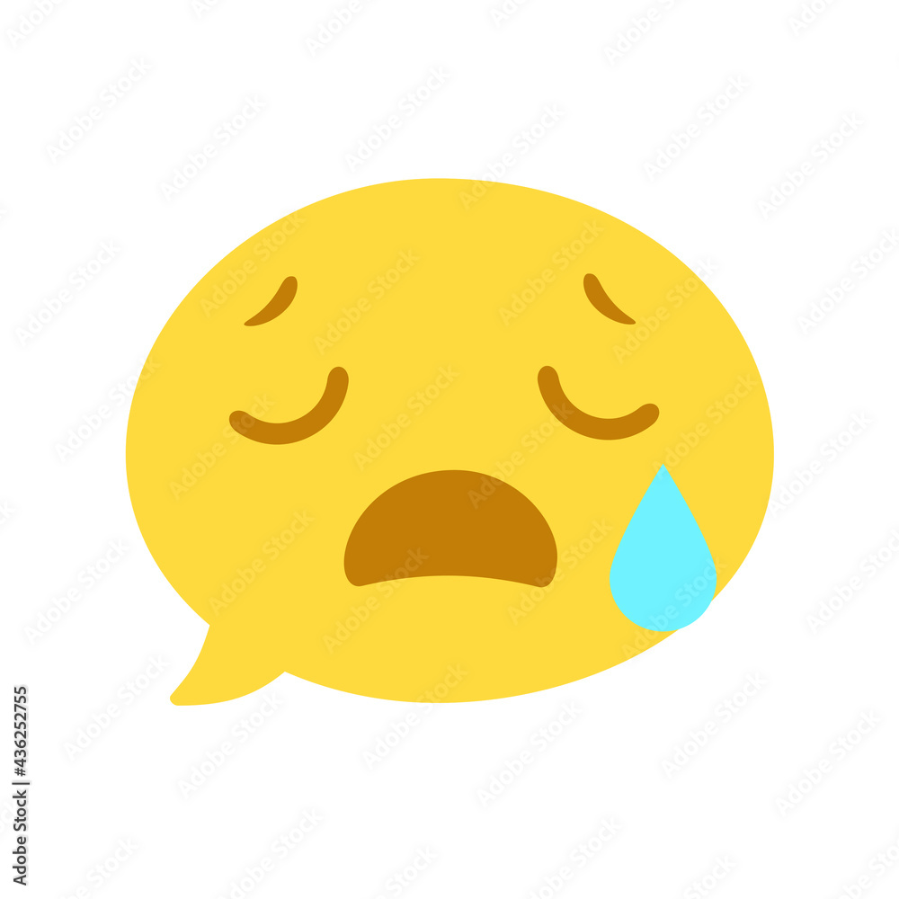 Vector round isolated emoticon emoji on white background. A symbol of ...