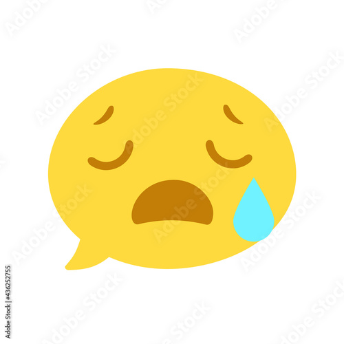 Vector round isolated emoticon emoji on white background. A symbol of ...