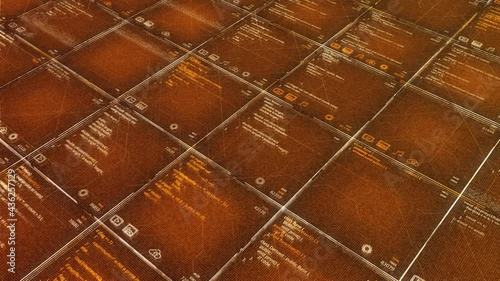 Bright computer background with program codes. Animation. Background ...