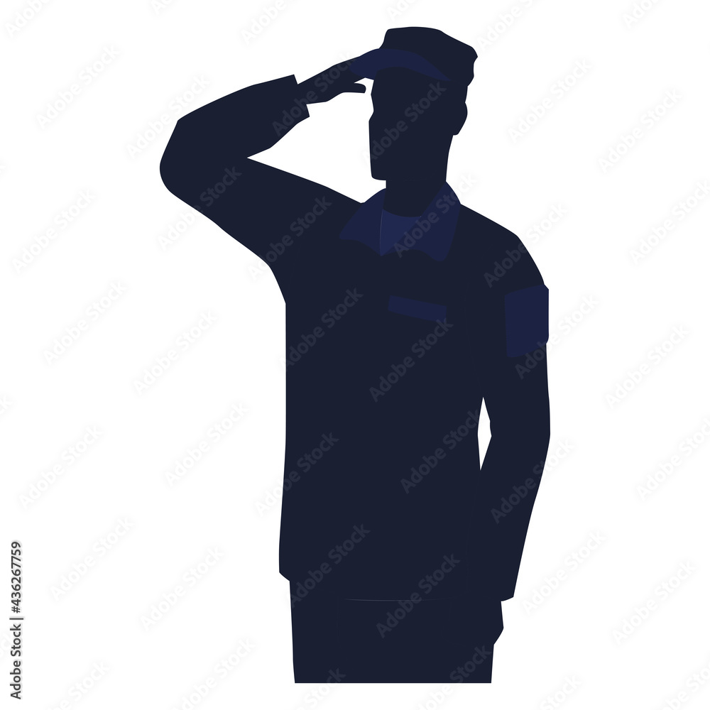 Silhouette of a US army man Stock Vector | Adobe Stock