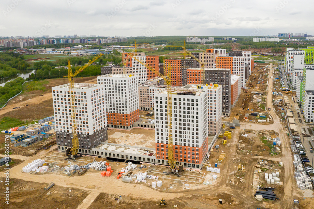 Moscow. Russia. May 2020. New residential complex in New Moscow ...