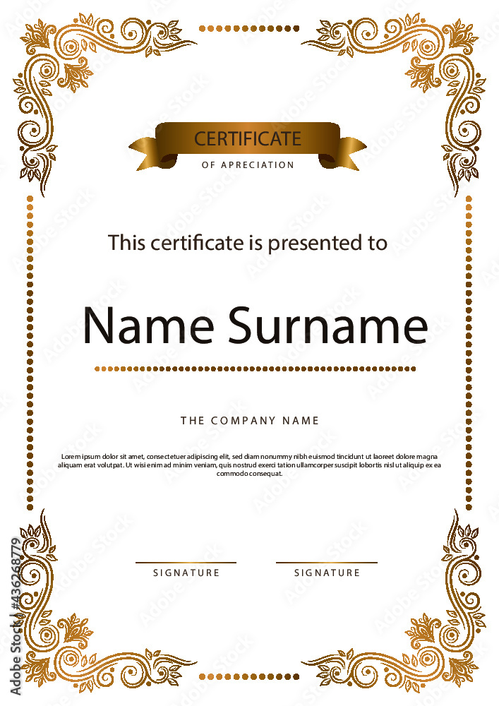 Diploma Graduation Certificate design vector Stock Vector | Adobe Stock